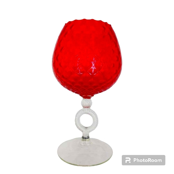 Empoli | Accents | Empoli Glass Ruby Red Diamond Optic Brandy Snifter ...